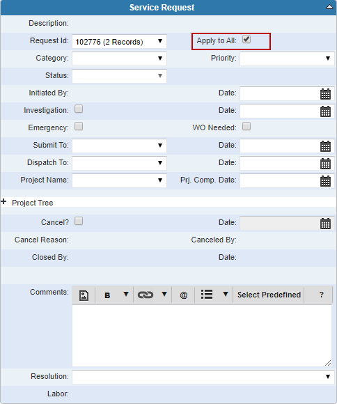 Edit a Service Request