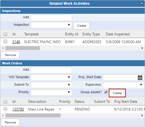 Create an Attached Work Order