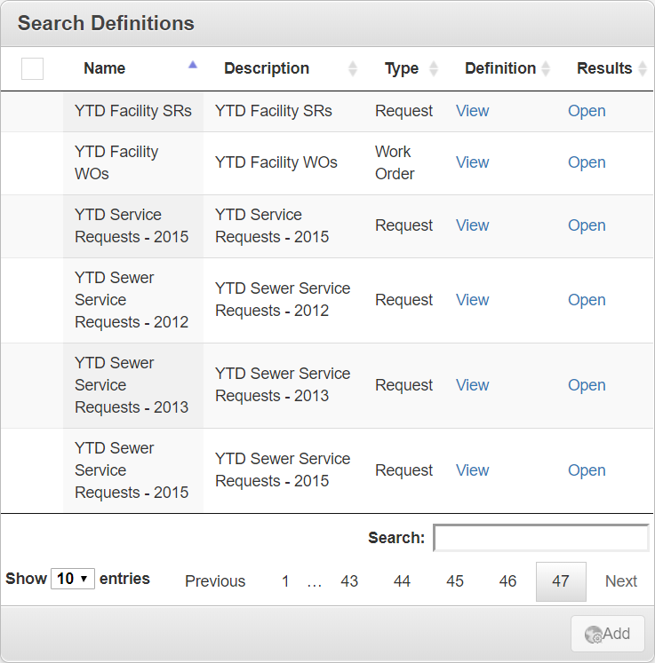 Search Definitions Fields