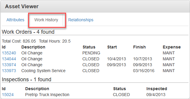 View Work History Summary