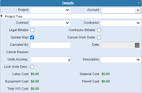 Details Panel Fields