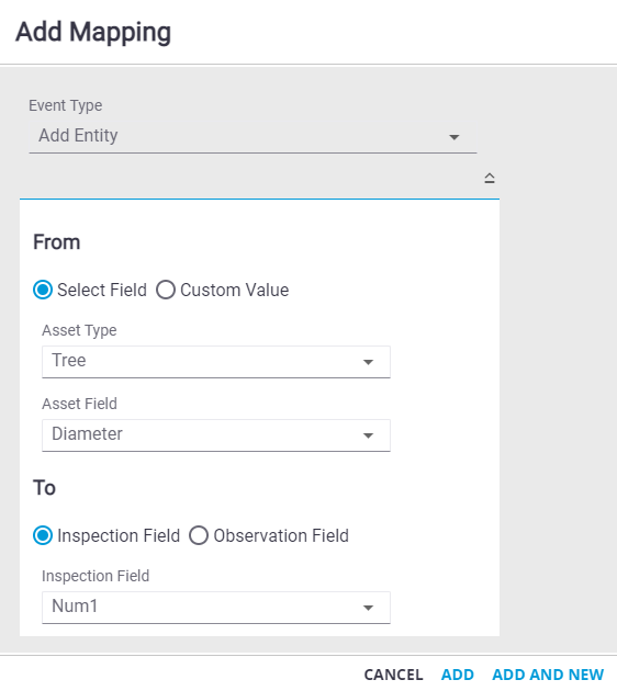 Add an Inspection Template Asset Mapping