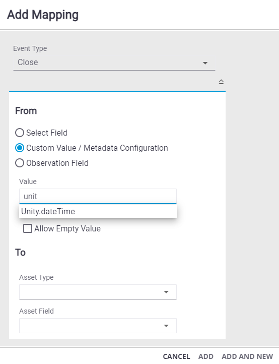 Add an Inspection Template Asset Mapping