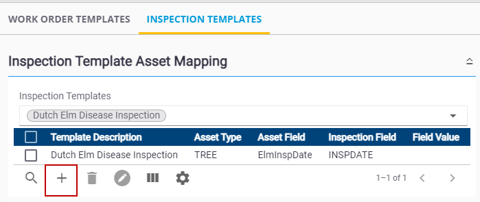 Add an Inspection Template Asset Mapping