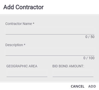 Add or Edit a Contractor