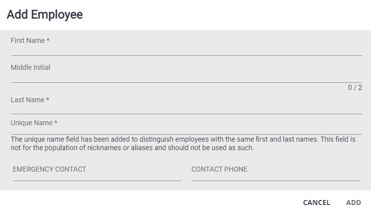 Add or Edit an Employee