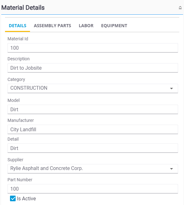 Add or Edit Material