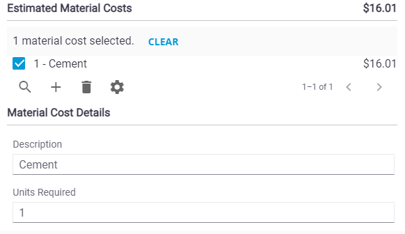 Add Material to a Work Order Template