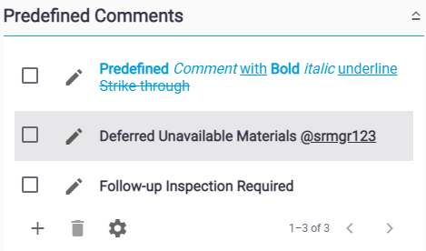 Add or Edit Predefined Comments for a Work Order Category