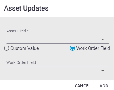 Configure Asset Updates for a Work Order Template
