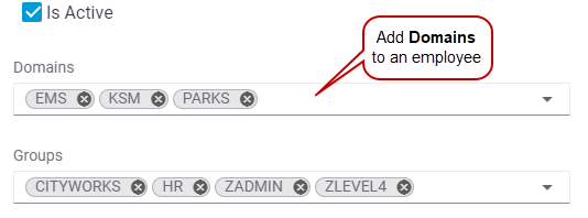 Associate an Employee to Domains