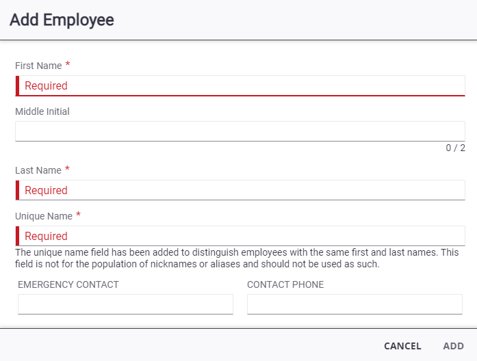 Add or Edit an Employee