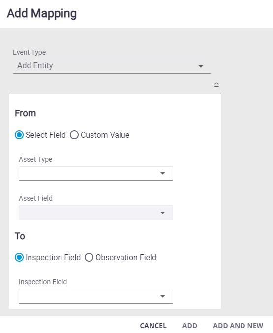 Add an Inspection Template Asset Mapping