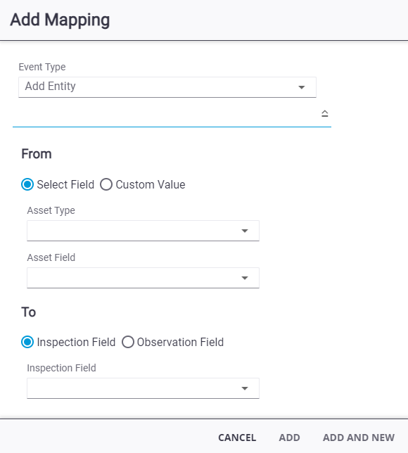 Add an Inspection Template Asset Mapping