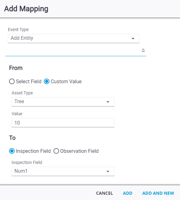 Add an Inspection Template Asset Mapping