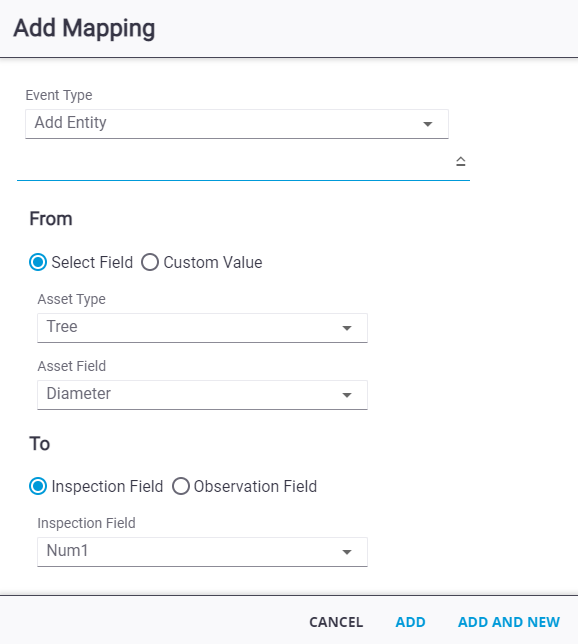 Add an Inspection Template Asset Mapping