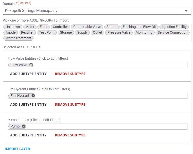 Import GIS Service Assets