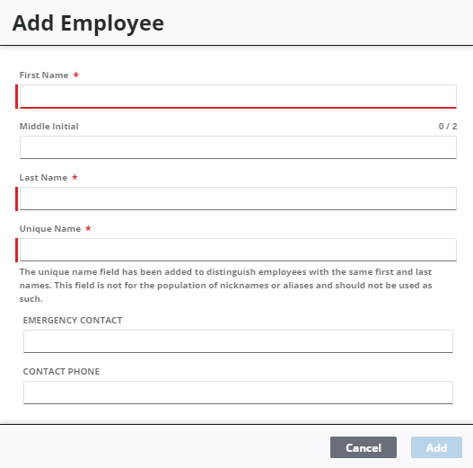 Add or Edit an Employee