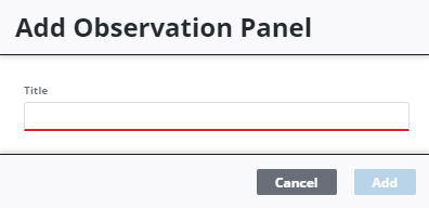 Add an Observation Panel