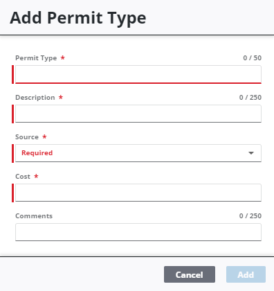 Add or Edit Permit Types