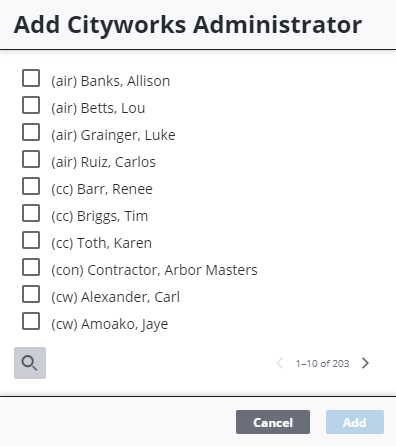 Add or Edit a Cityworks Admin