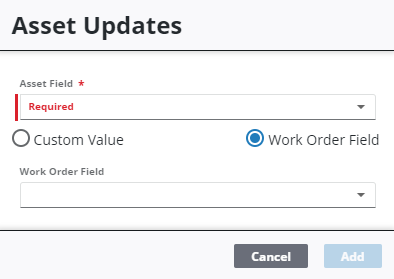 Configure Asset Updates for a Work Order Template