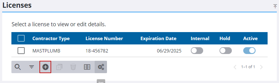 Add a Contractor License