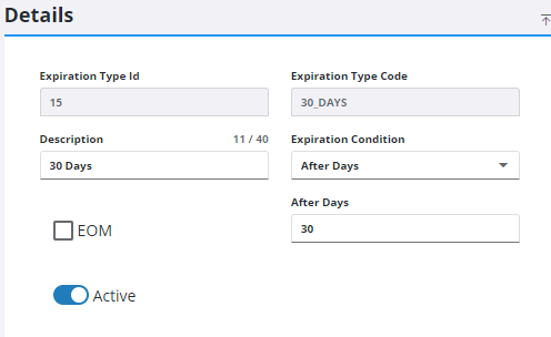 Edit an Expiration Type