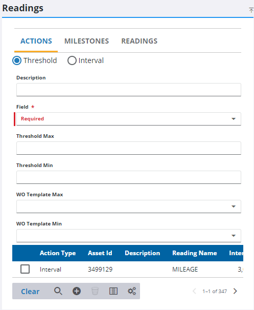 Add Threshold Actions