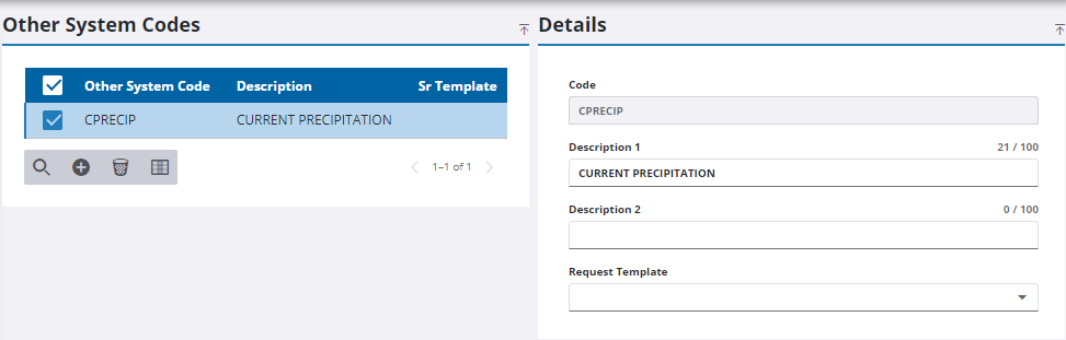Associate Other System Codes to a Service Request Template