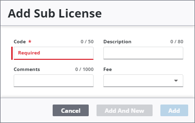 Add a Sub License