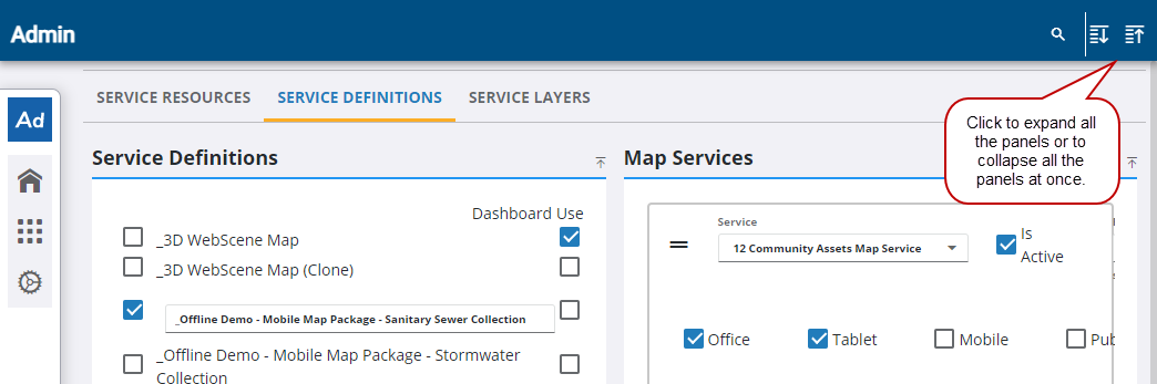 Collapse or Expand Panels