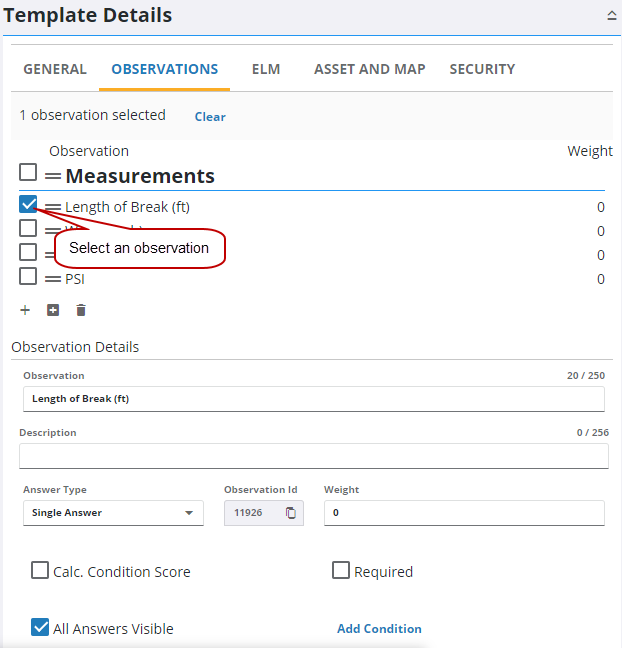 Configure Numeric And Calculated Observation Answers