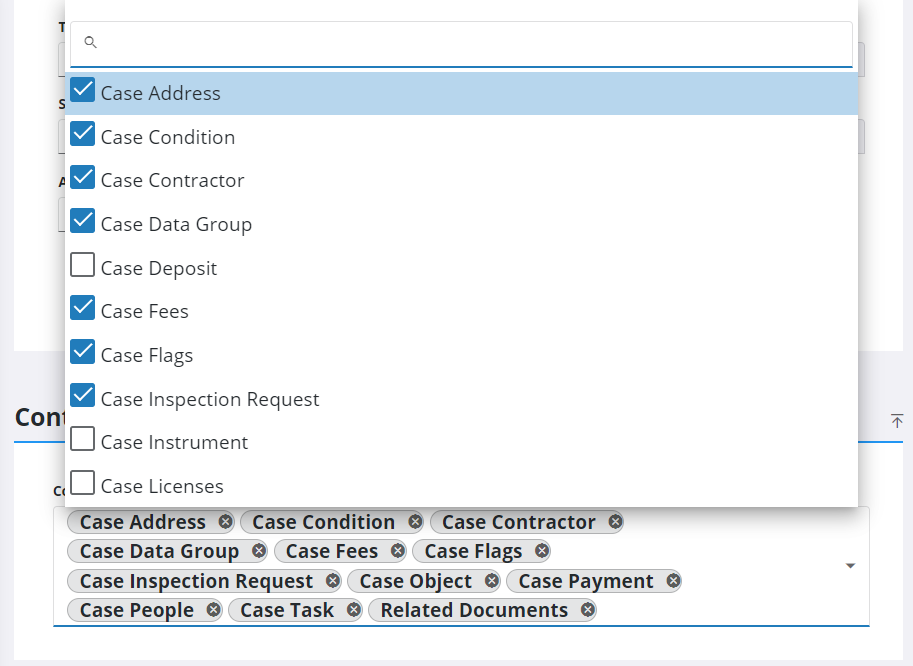 Configure Controls on a Case Template