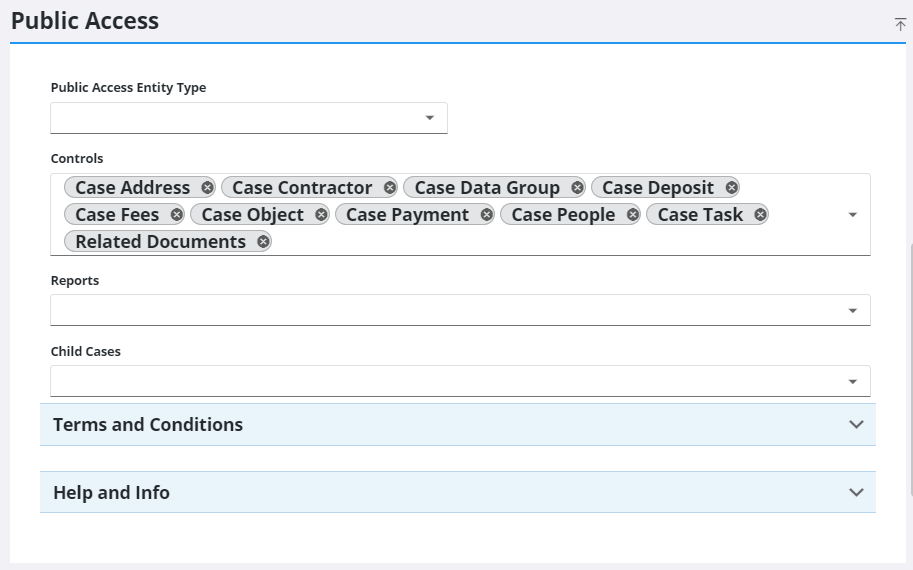 Configure Public Access Options on a Case Template
