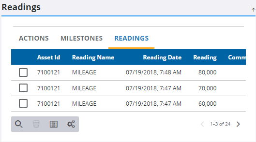 View Existing Asset Readings