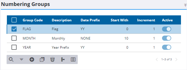 Edit a Numbering Group