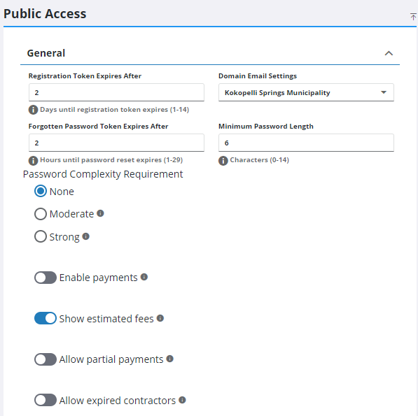 Configure Public Access Preferences