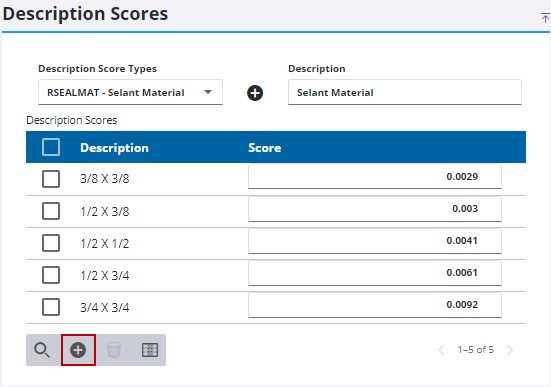 Configure Description Scores