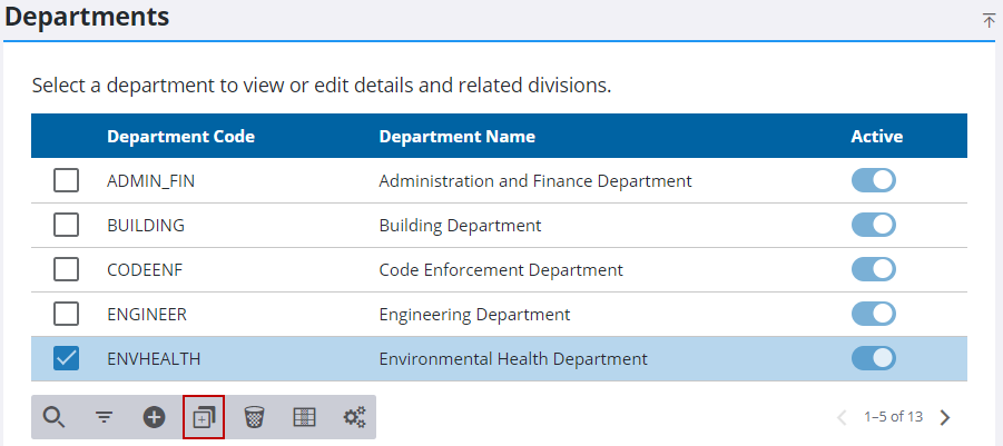 Clone a Department