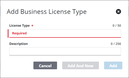 Add a Business License Type