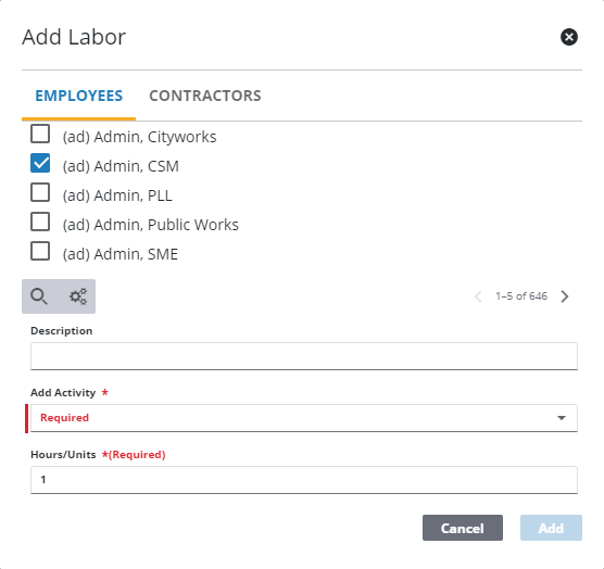 Add Labor to Material