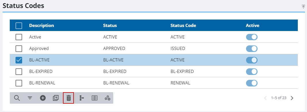 Remove a Status Code
