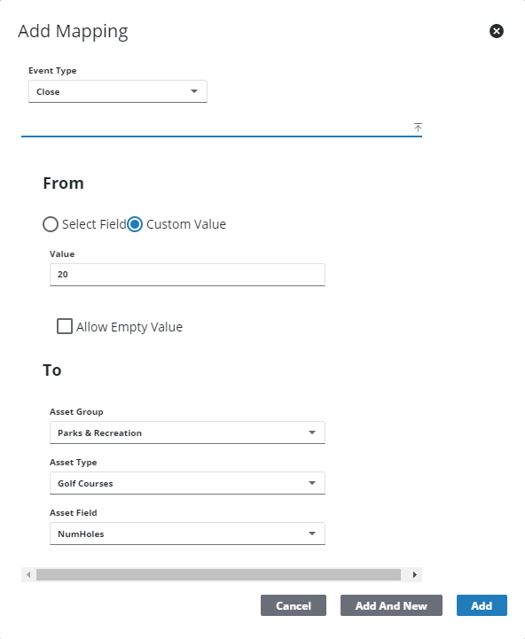 Add Work Order Template Asset Mapping