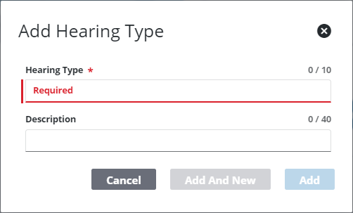 Add a Hearing Type