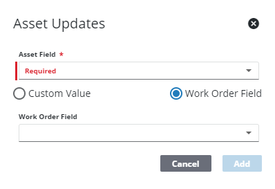 Configure Asset Updates for a Work Order Template