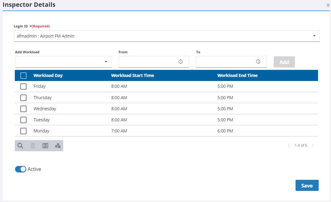 Configure an Inspector's Schedule