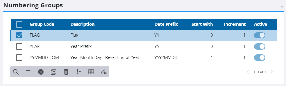 Edit a Numbering Group