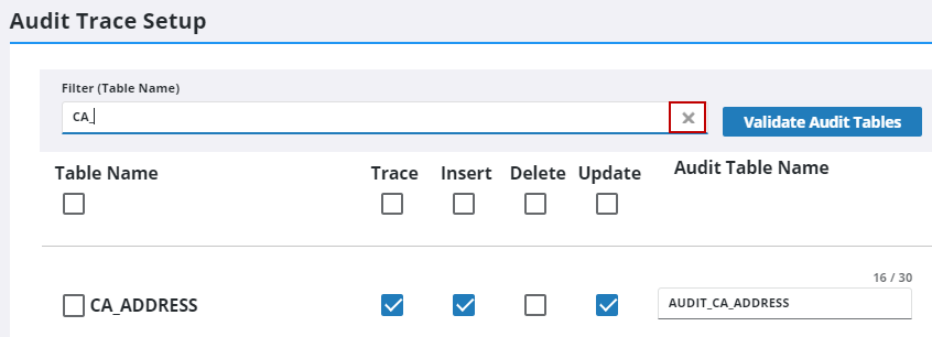 Configure Audit Trace Tables Configure Audit Trace Tables