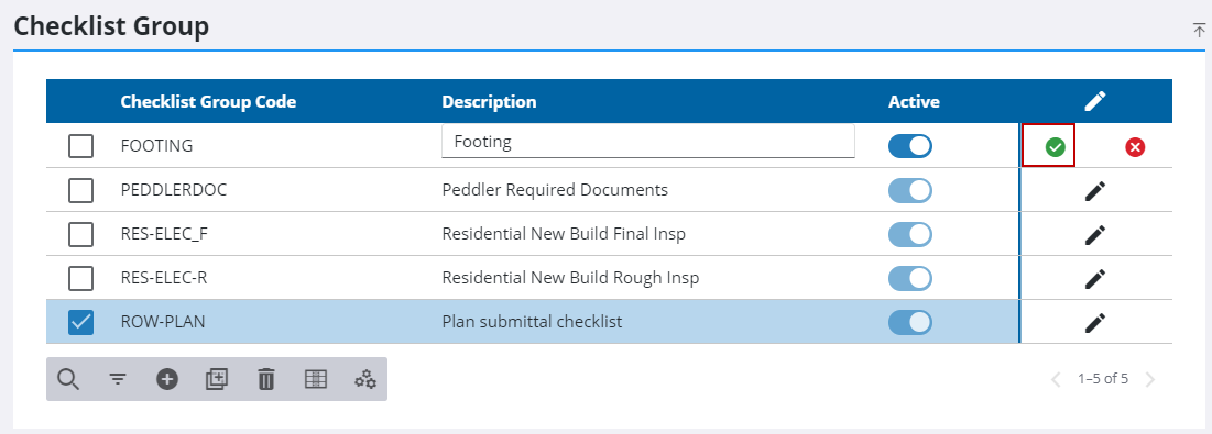 Edit a Checklist Group